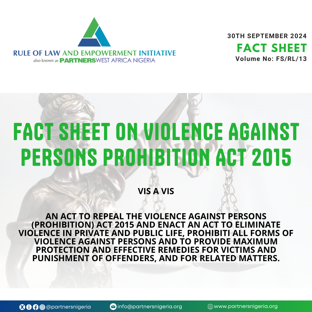 FACTSHEET ON THE VIOLENCE AGAINST PERSONS PROHIBITION ACT 2015 ...